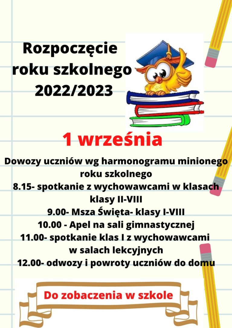 Rozpoczęcie roku szkolnego 2022/2023 – Zespół Szkolno-Przedszkolny w Baborowie